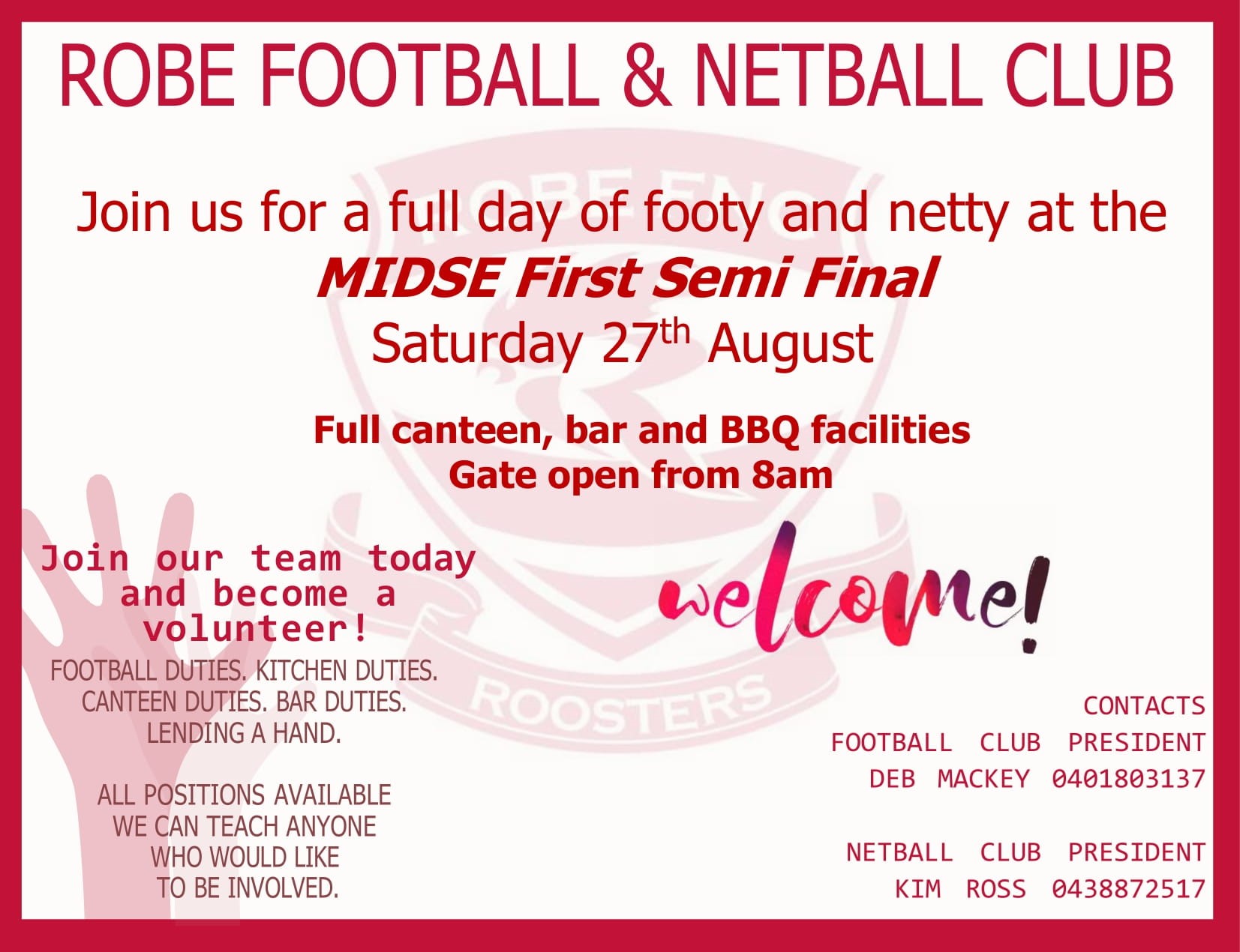 Round 16: Kalangadoo V Robe – Robe FNC